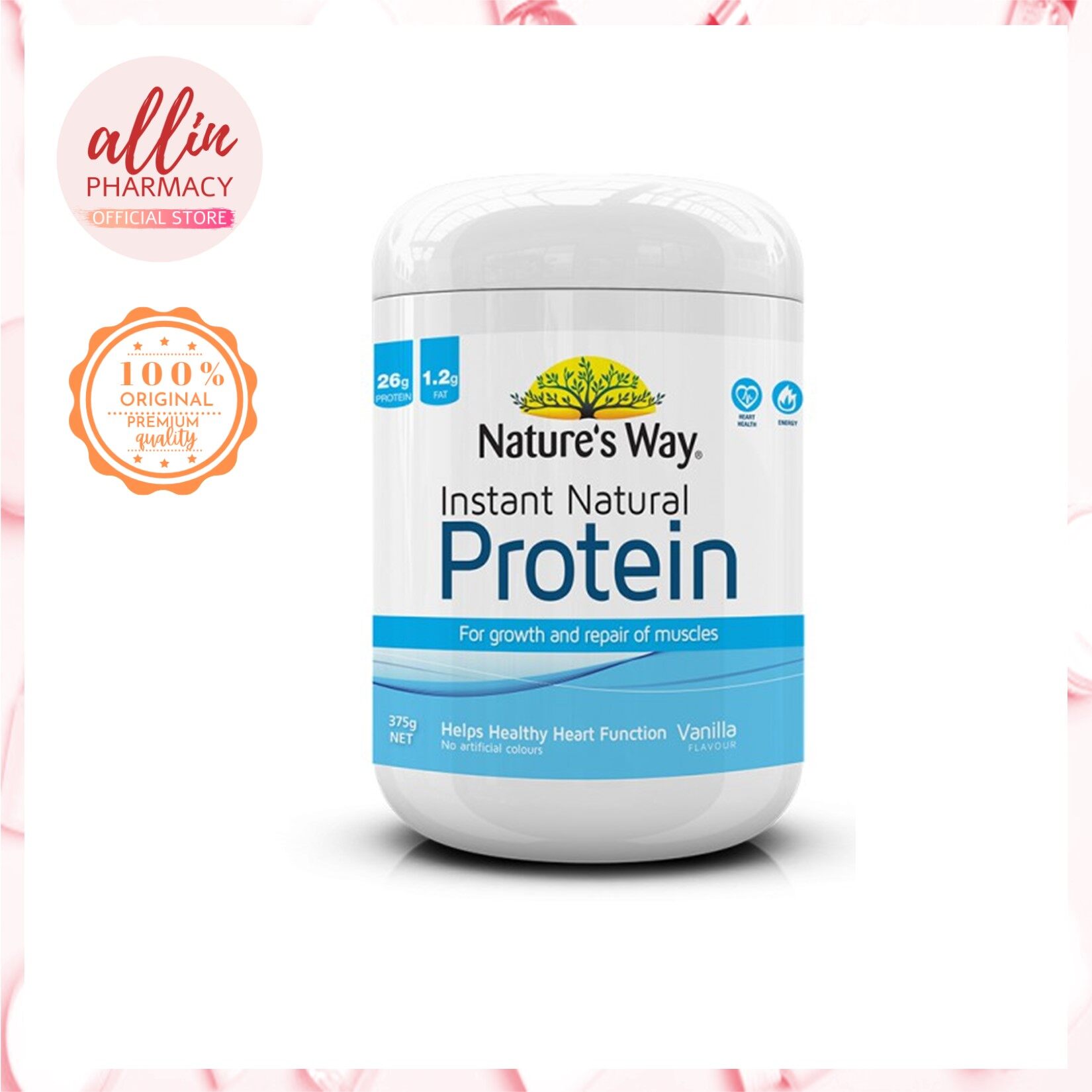 Nature’s Way Instant Natural Protein Powder 375g (Vanilla) (EXP 05/24 ...