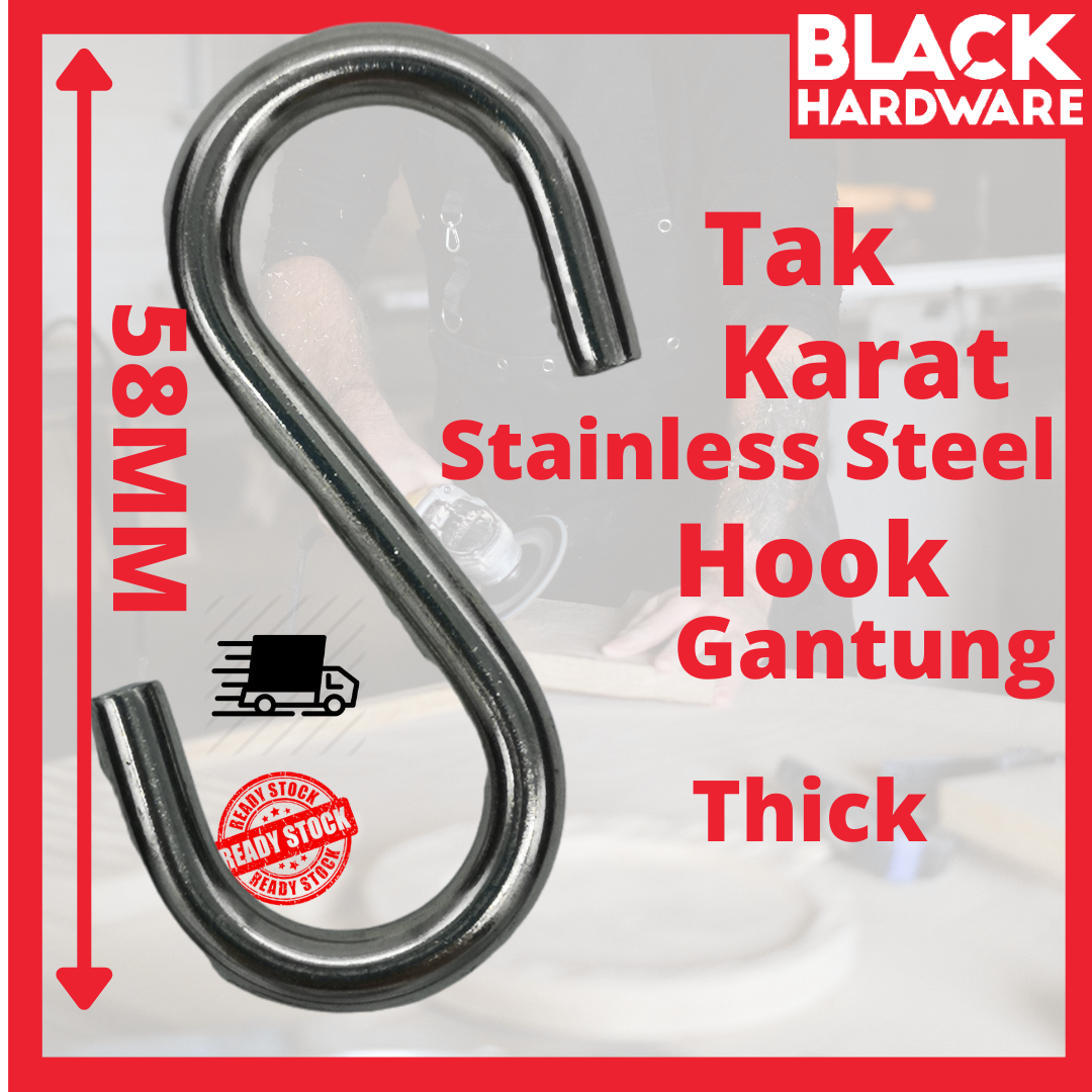 Black Hardware Stainless Steel Anti Rust Hanging Hang S Metal Hook ...