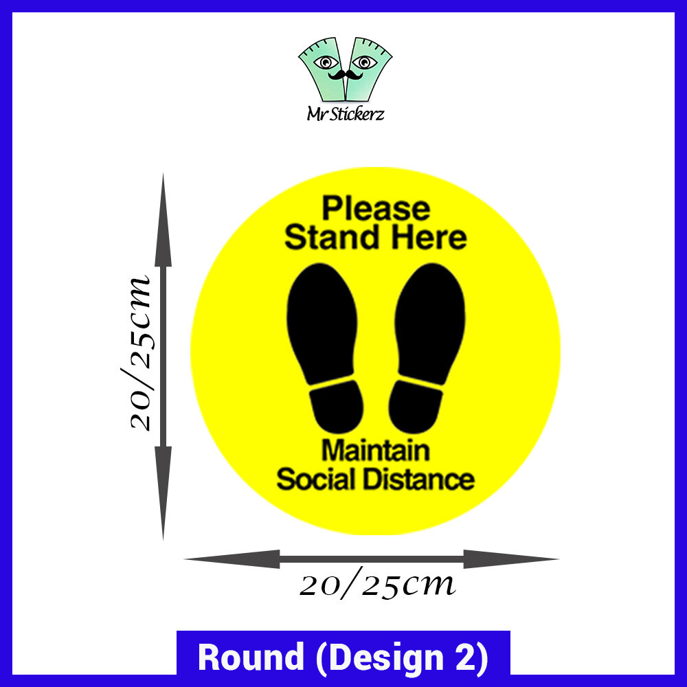 【SOP Sticker】Please Stand Here Floor Sticker Maintain Social Distance ...