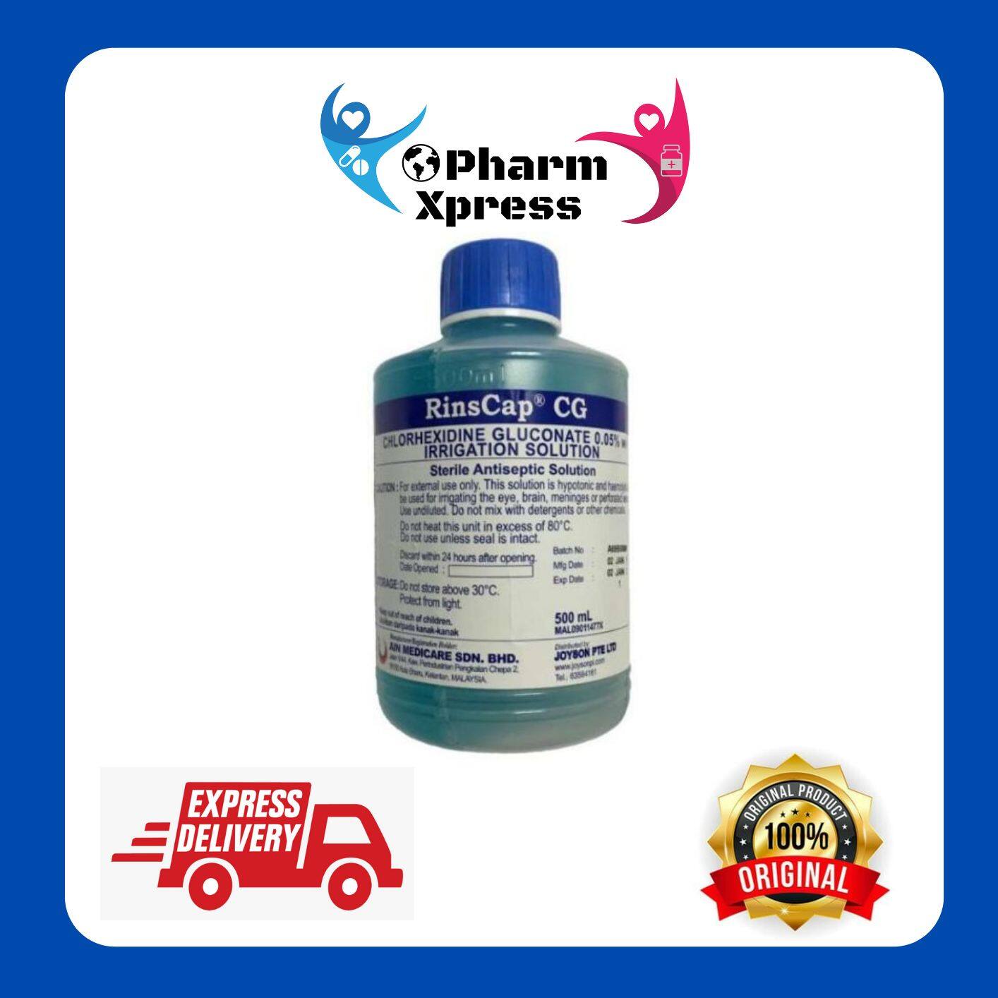 RinsCap Chlorhexidine Gluconate 0.05% w/v Irrigation Solution 500ml ...