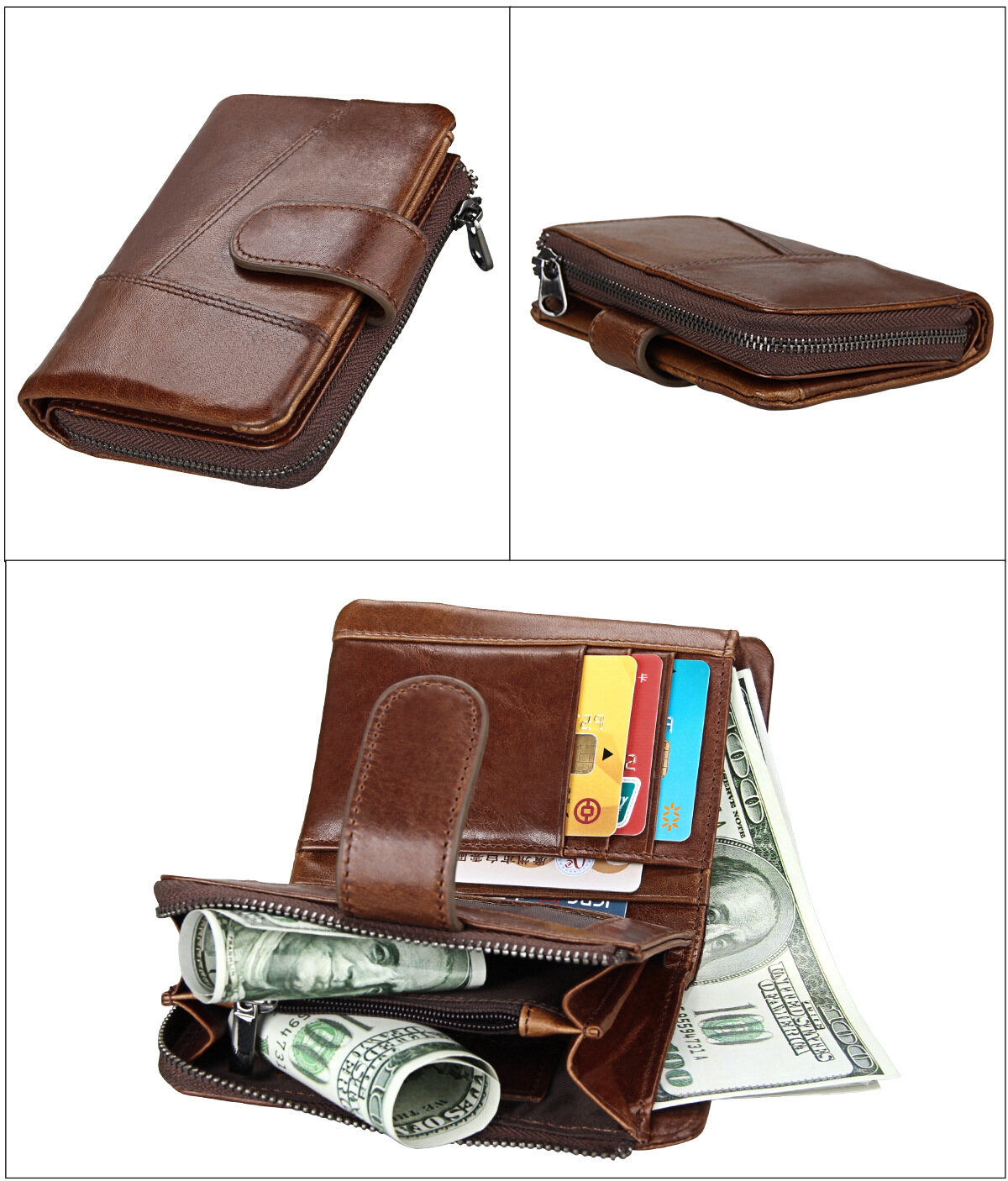 Royal Bagger Italian 100% Genuine Cow Leather RFID Short Wallet High ...