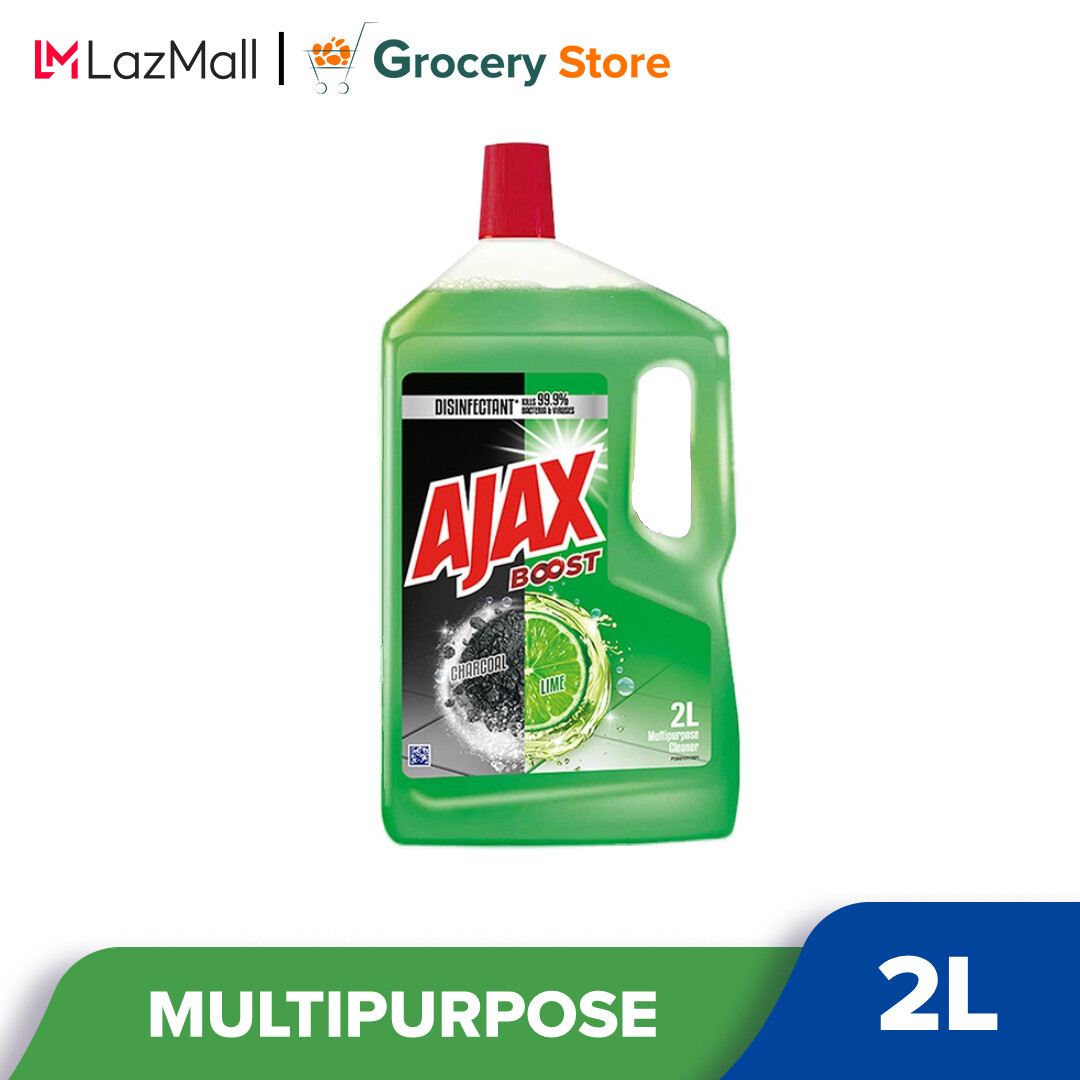 Ajax Boost Charcoal & Lime Antibacterial Multi Purpose Floor Cleaner 2L ...