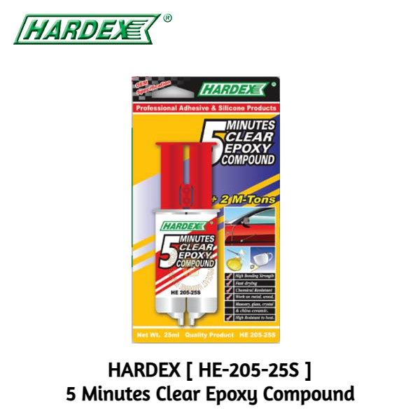 HARDEX - [ HE-5 / HE-205-25S / HE-30 ] 5 Minutes Steelweld/Clear Epoxy ...