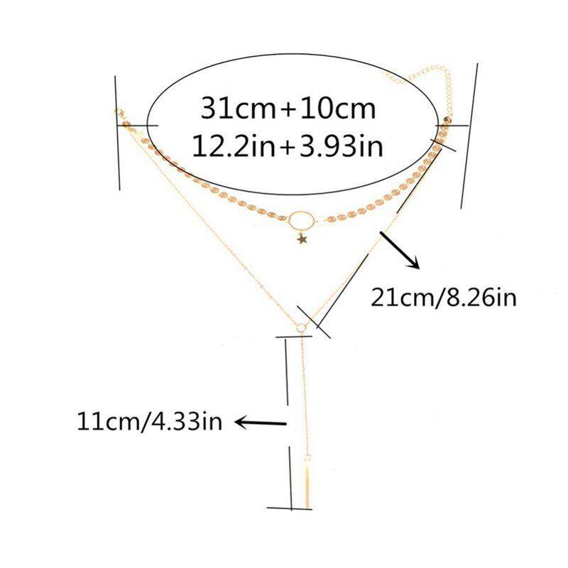 Vintage Casual Gold Sequins Long Tassel Star Choker Fashion Charm ...