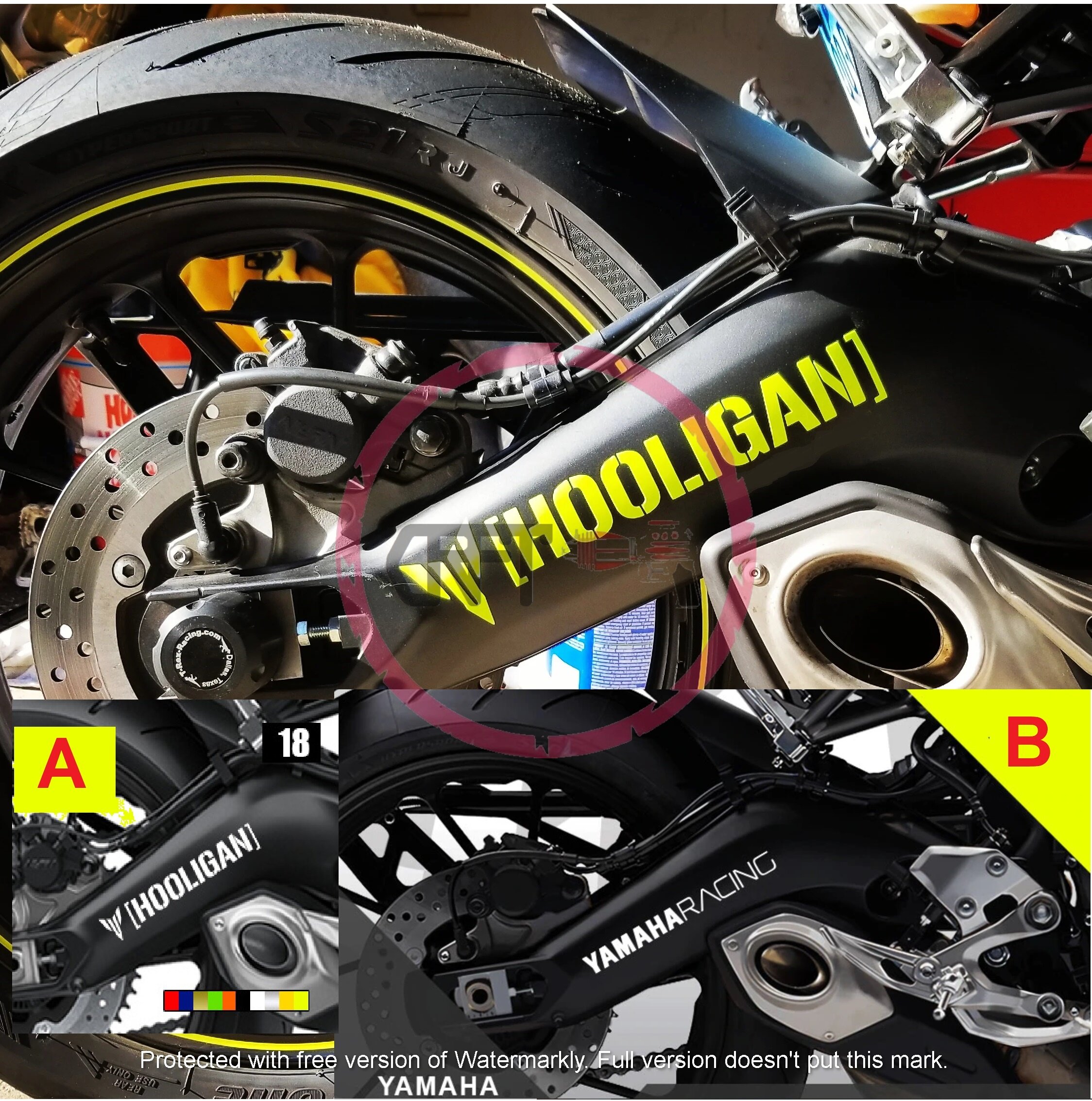 CFS398 2X pcs Yamaha Racing MT07 / MT09 / MT15 / MT25 swing arm ...