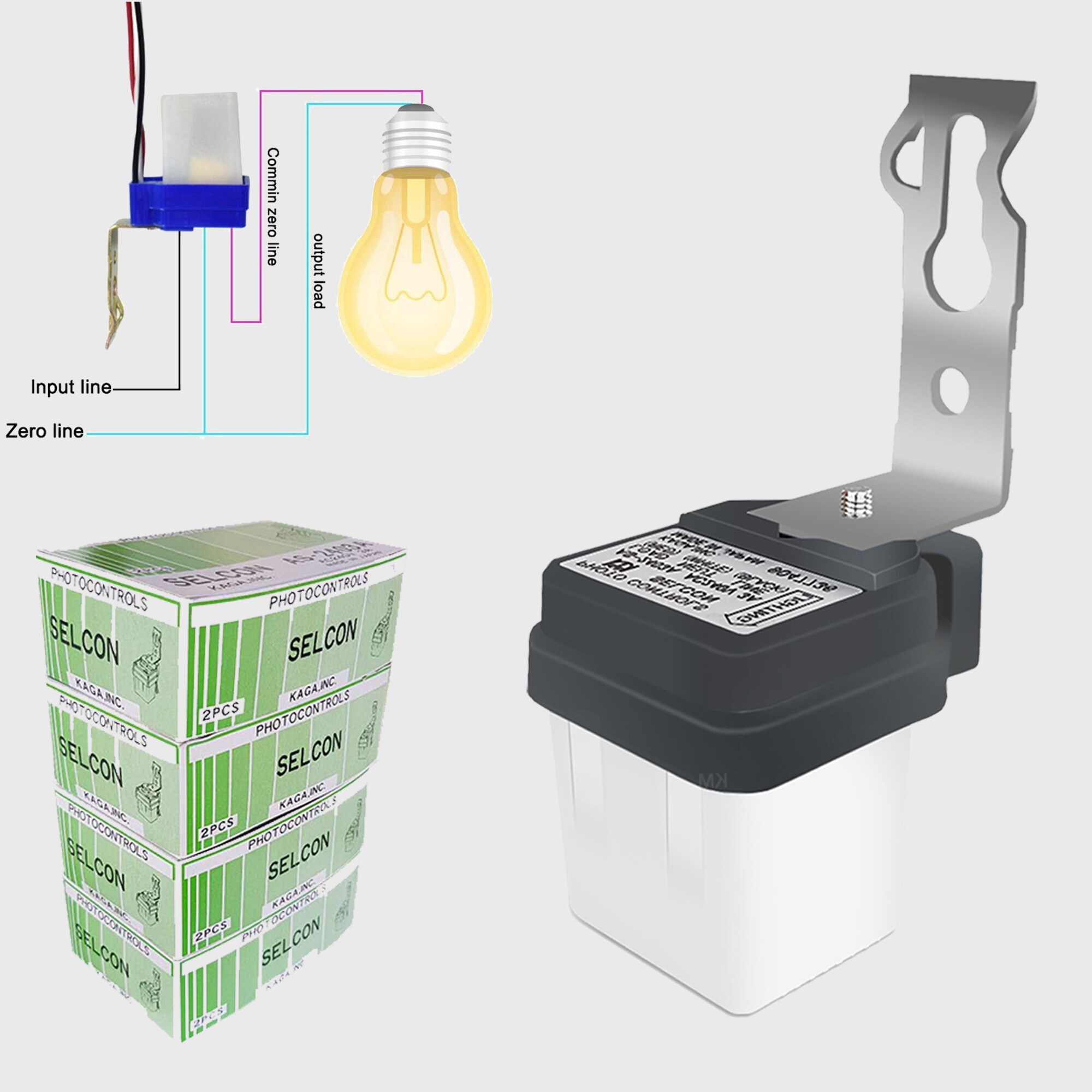 3H Selcon 3A/6A/10A Photocell Daylight Switch [Japan Design] | Lazada