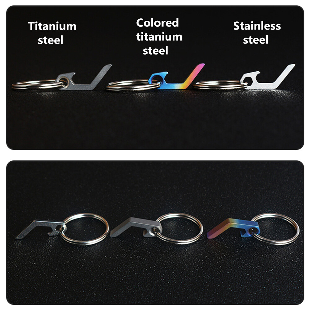 BENNETTGC Creative Key Ring Titanium Steel Tool Beer Bottle Cap Mini ...