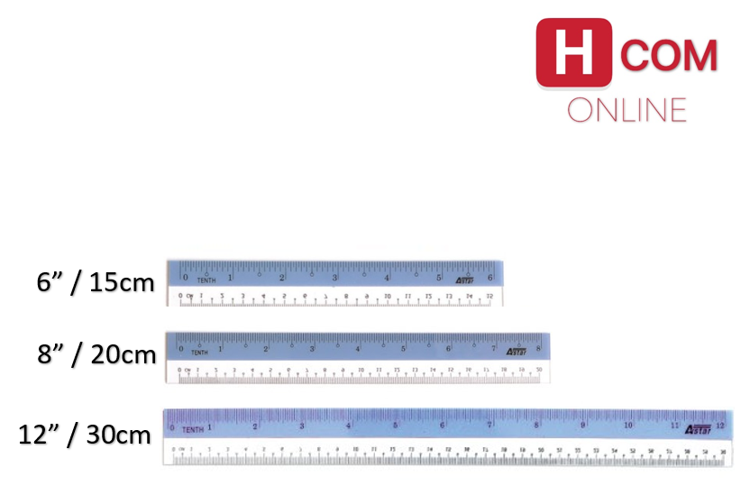 ASTAR Straight PVC Plastic Ruler 15CM / 20CM / 30CM | Lazada