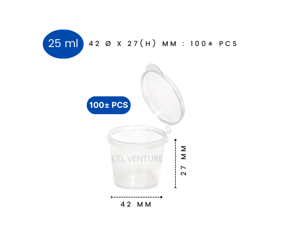 25/35/50/70/100ml Round Container Hinged Lid 50/100Pcs± Food Sauce ...