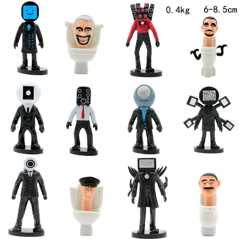 6-12pcs Skibidi Toilet Man Camera Man Figure TV Speaker Man Model ...