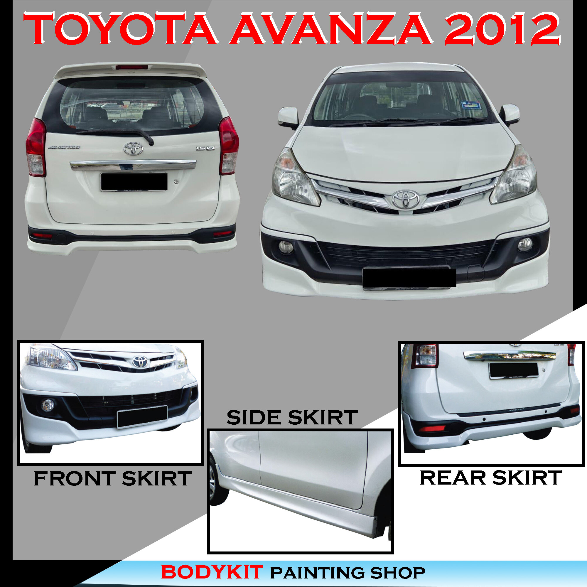 TOYOTA AVANZA 2012 OE STYLE FULLSET SKIRTING (FRONT SKIRT ,SIDE SKIRT ...