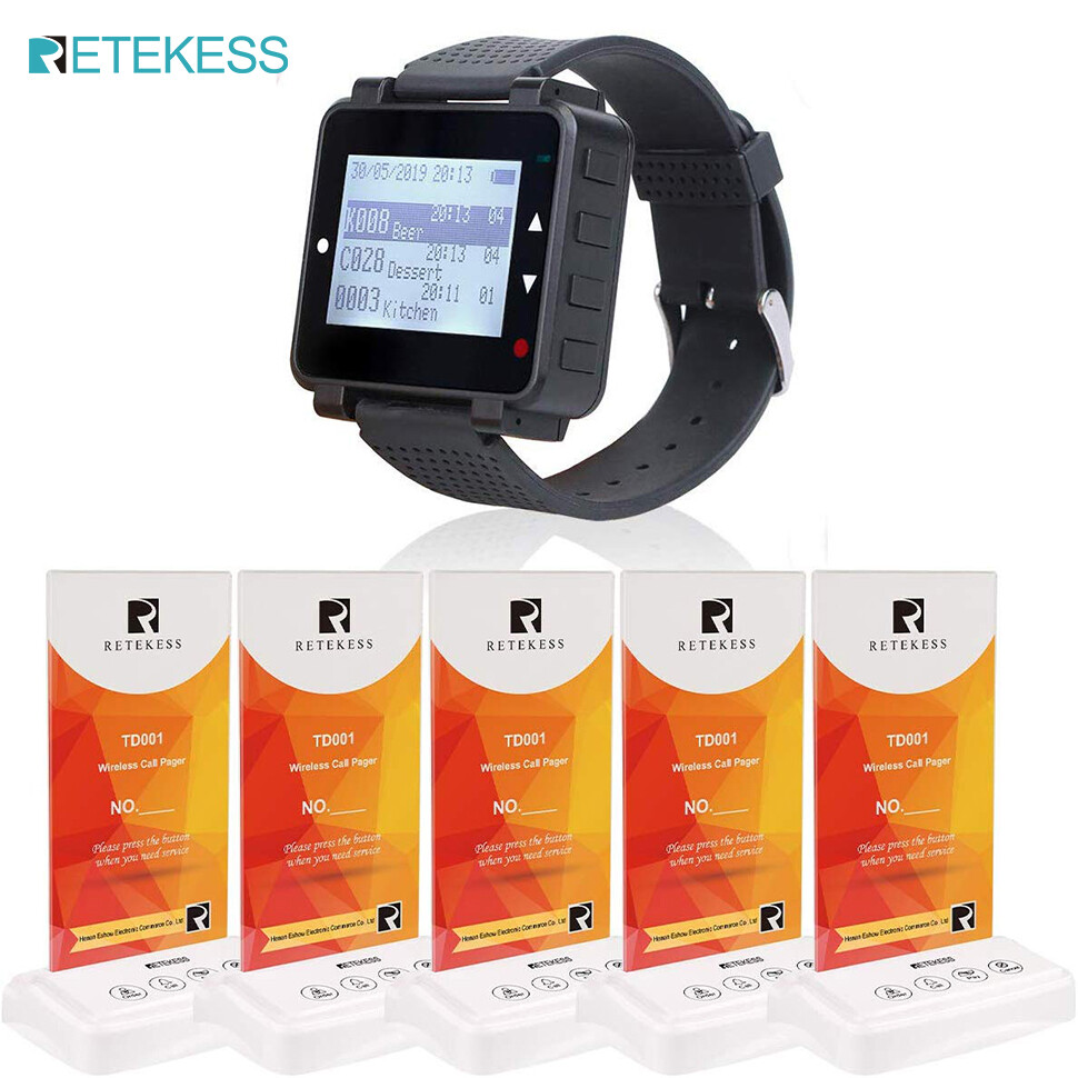 Retekess T128 Restaurant Pager System with Service Vibration Buzzer ...