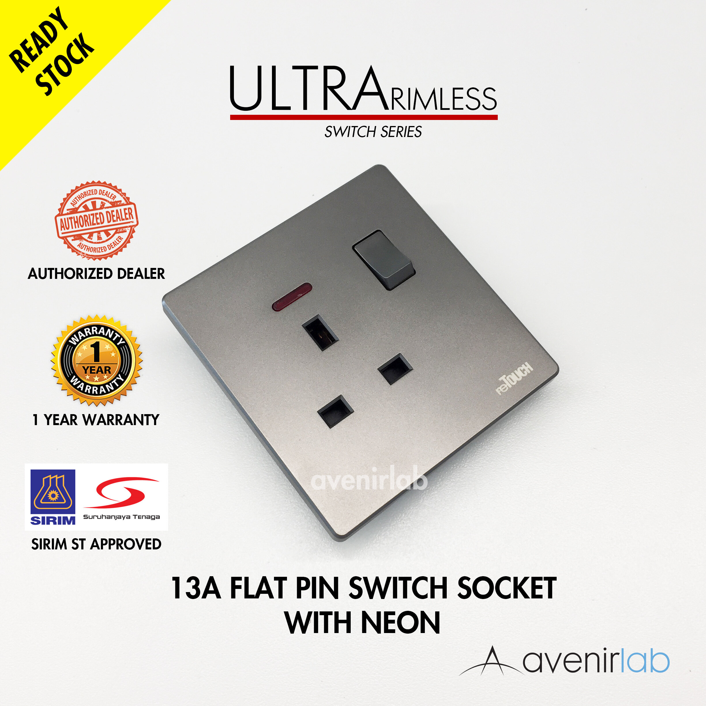 [GRAY] reTouch Ultra Rimless 1/2/3/4 Gang 1/2Way Wall Switch 20A/45A ...