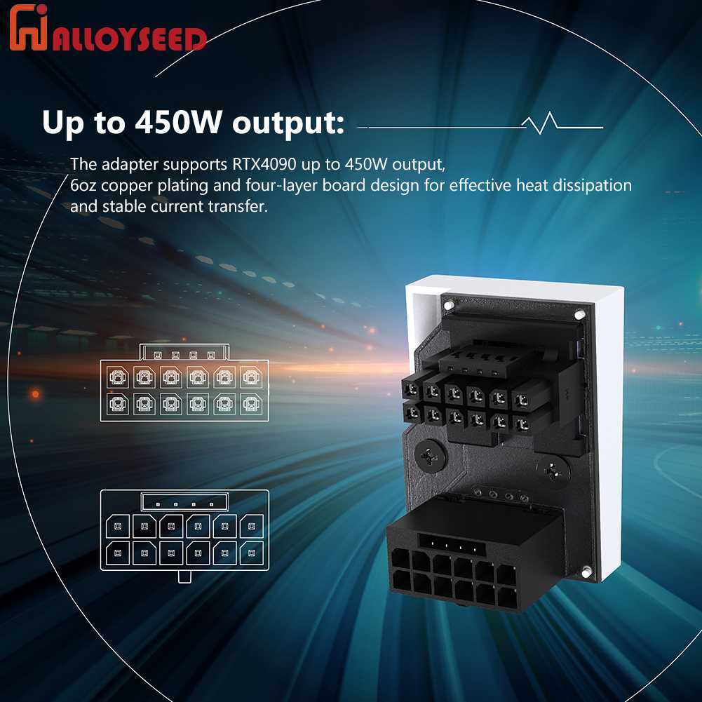 180 Degree Power Supply Cable Adapter 16Pin(12+4PIN) ATX3.0 GPU Power ...