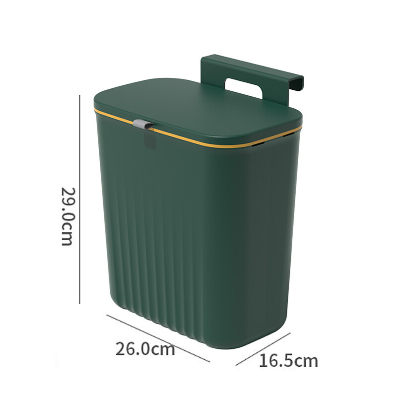 Upgraded Hanging Trash Can 9L Dustbin Rubbish Bin Cabinet Door With Lid ...