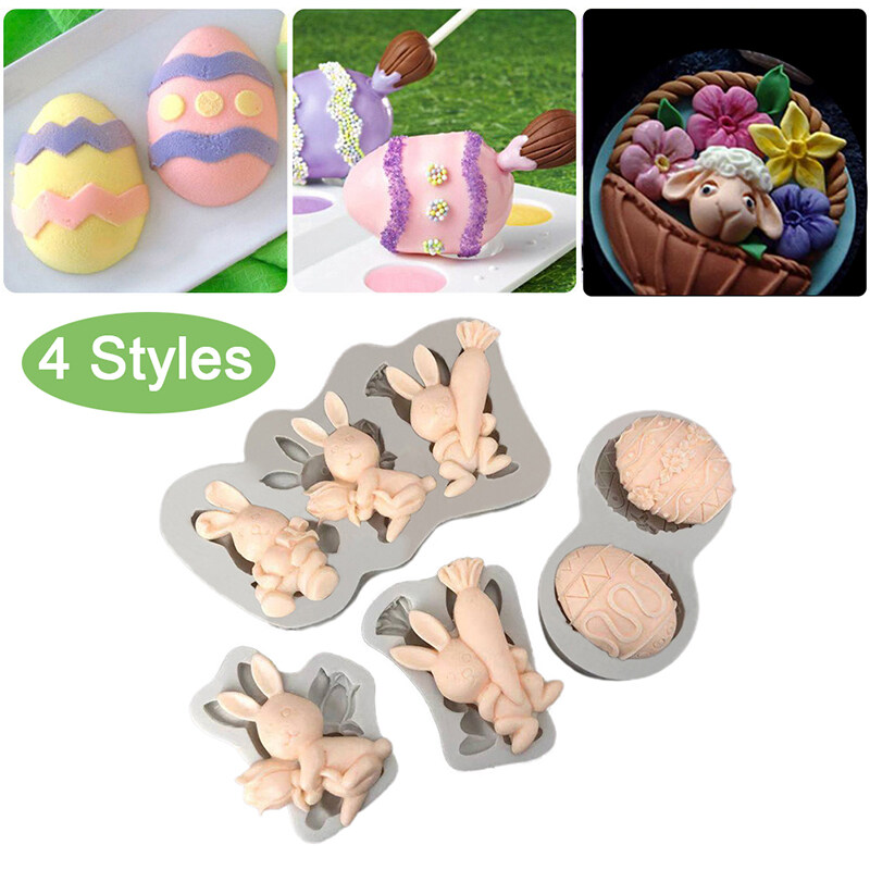 WUJI Easter Day Egg Shape Mold Rabbit Chocolate Candy Cake Decor ...