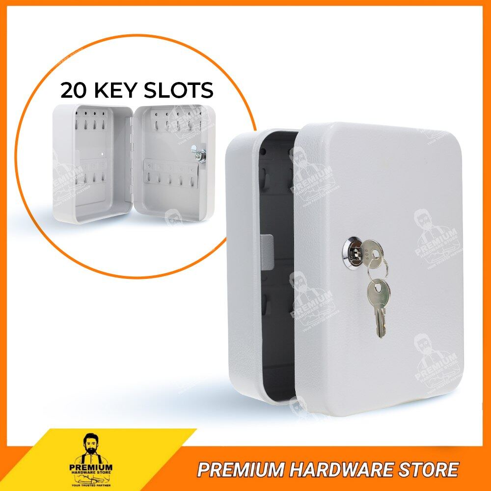 PREMIUM Metal Key Box 20 Slots Wall Mount Lockable Keys Storage Box ...