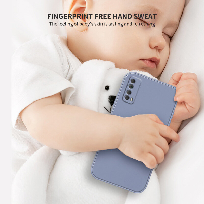 QAWSEDR สแควร์สำหรับ Huawei Y7A กล้องที่แม่นยำครอบคลุม Soft ซิลิโคน ...