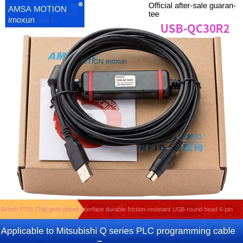 Original/2022ใช้ได้กับ Mitsubishi PLC สายการเขียนโปรแกรมสายข้อมูล USB ...