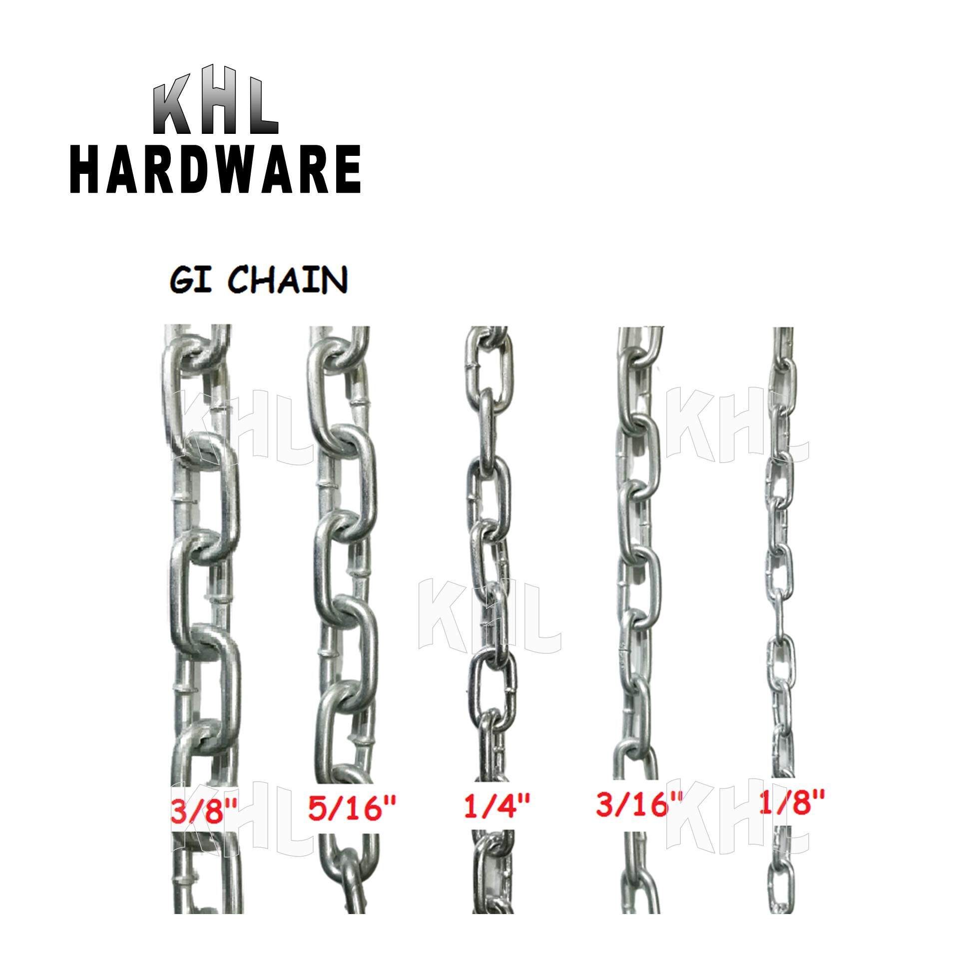 [KHL] GI 1KG Chain / Galvanized Chain Link / Rantai Besi - 1/8", 3/16 ...