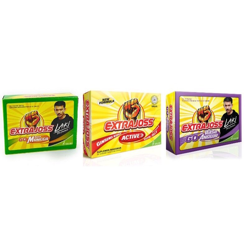Extra Joss 1 Box 6 sachets Original/Anggur/Mangga Energy Drinks | Lazada