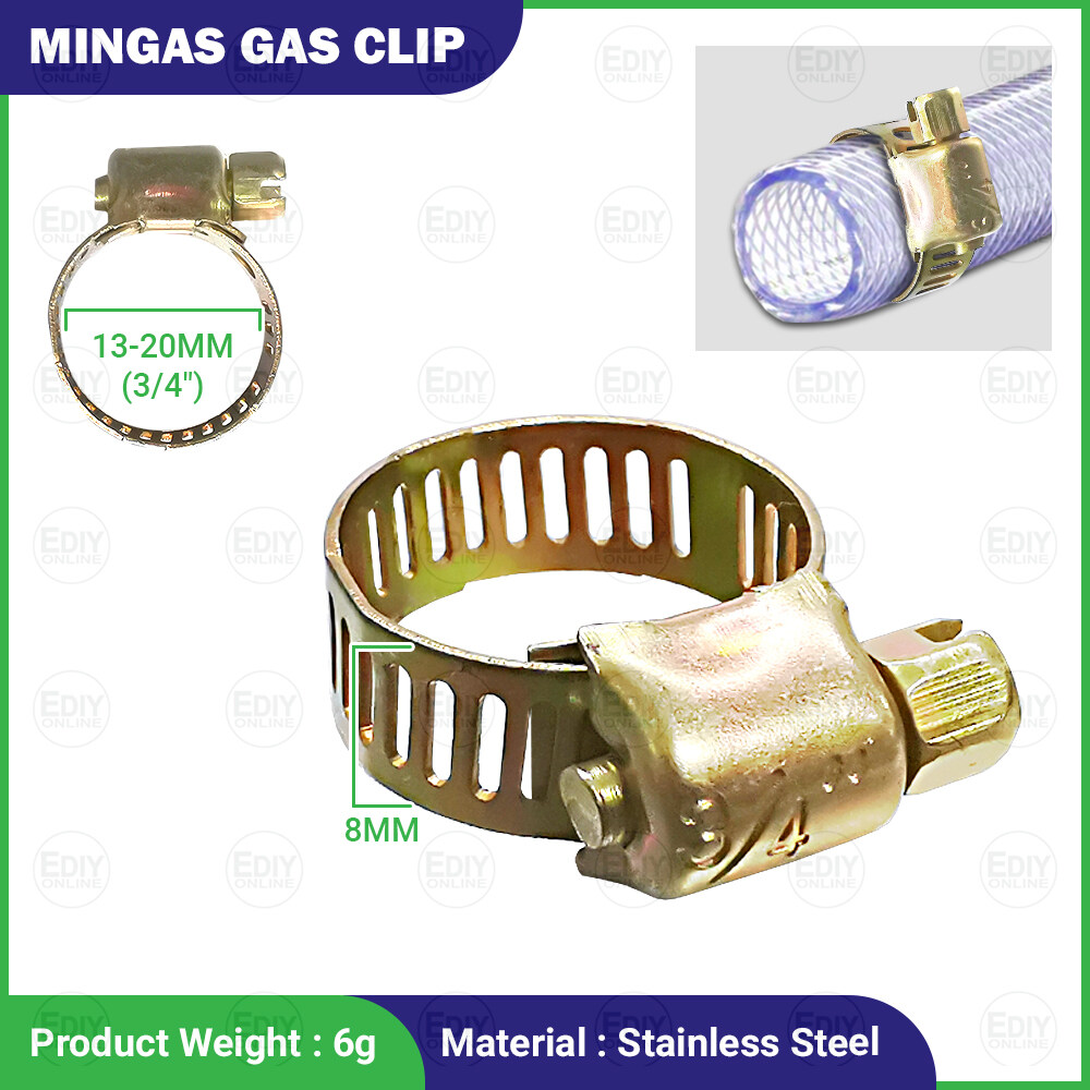 【NEW】 GAS CLIP FOR PIPE HOSE ADJUSTABLE CLAMP LOCK WATER FUEL LINE PIPE ...