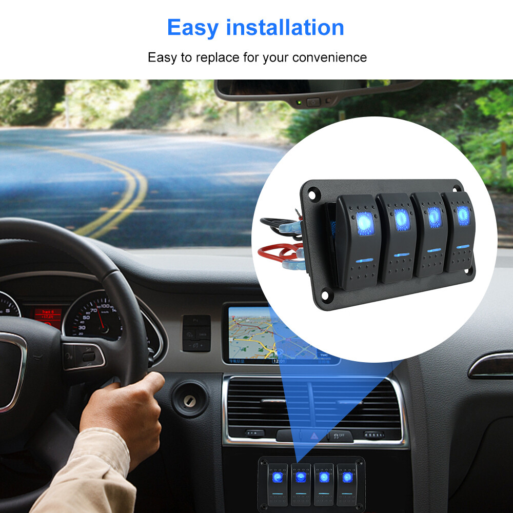 Marine Circuit Breakers รถ Marine เรือ4 Gang Led Waterproof Rocker ...