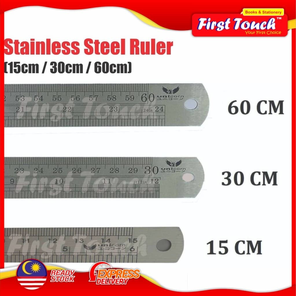 Stainless Steel Ruler / Pembaris Besi (15cm / 30cm / 60cm / 100cm) | Lazada