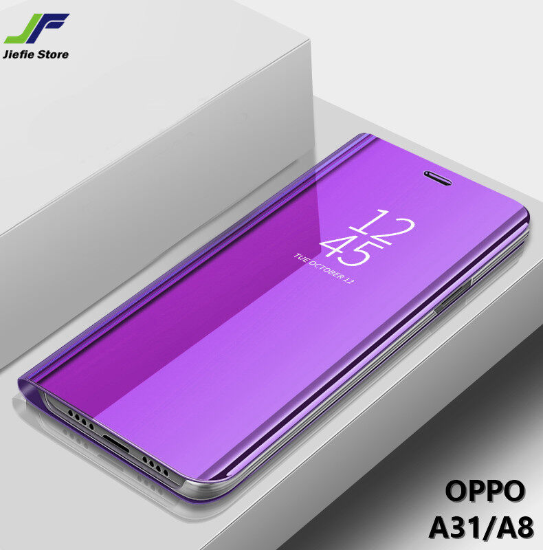 Jiefie สำหรับ OPPO A31 / OPPO A8 มุมมองที่ชัดเจนกรณีกระจกสมาร์ทหนัง PU ...