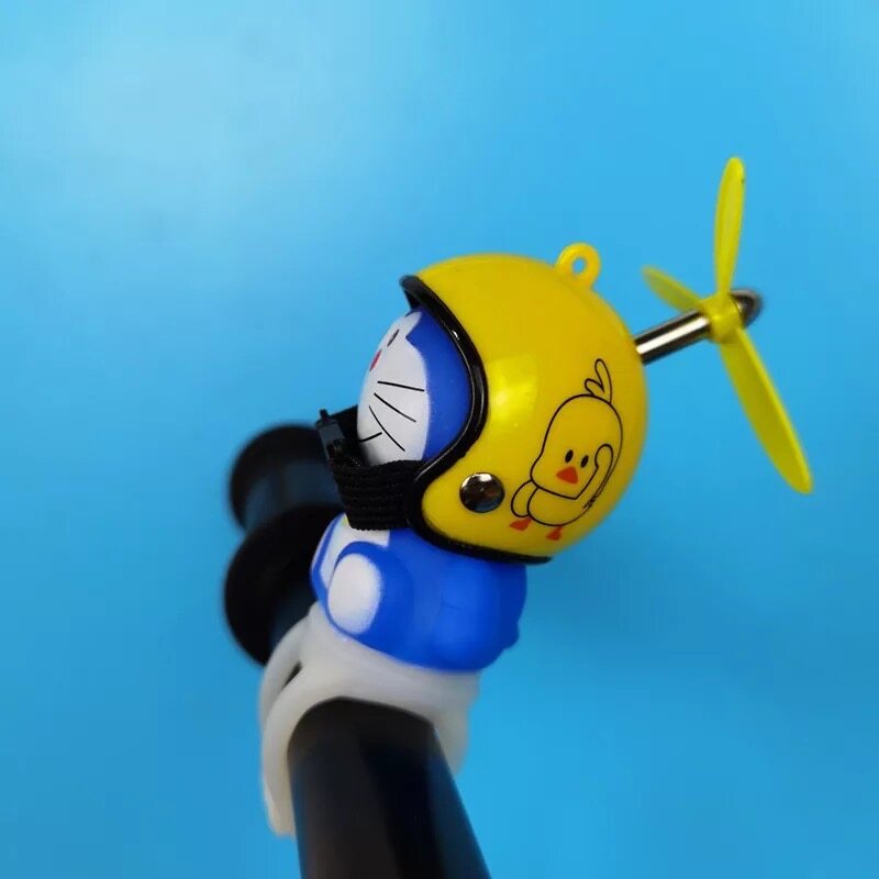 [STRAP TYPE] Doraemon Cartoon Trill Helmet Bamboo Dragonfly Hat Bicycle ...