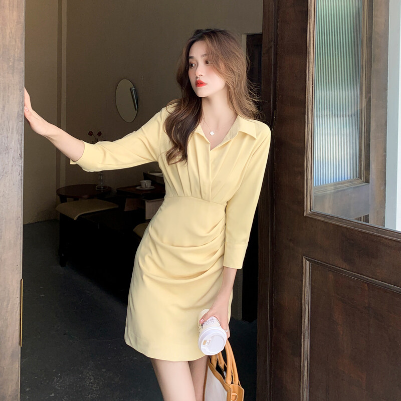 Super Mall 2022ฤดูใบไม้ร่วงใหม่ของผู้หญิงฝรั่งเศส Bellflower สีทึบเสื้อ ...