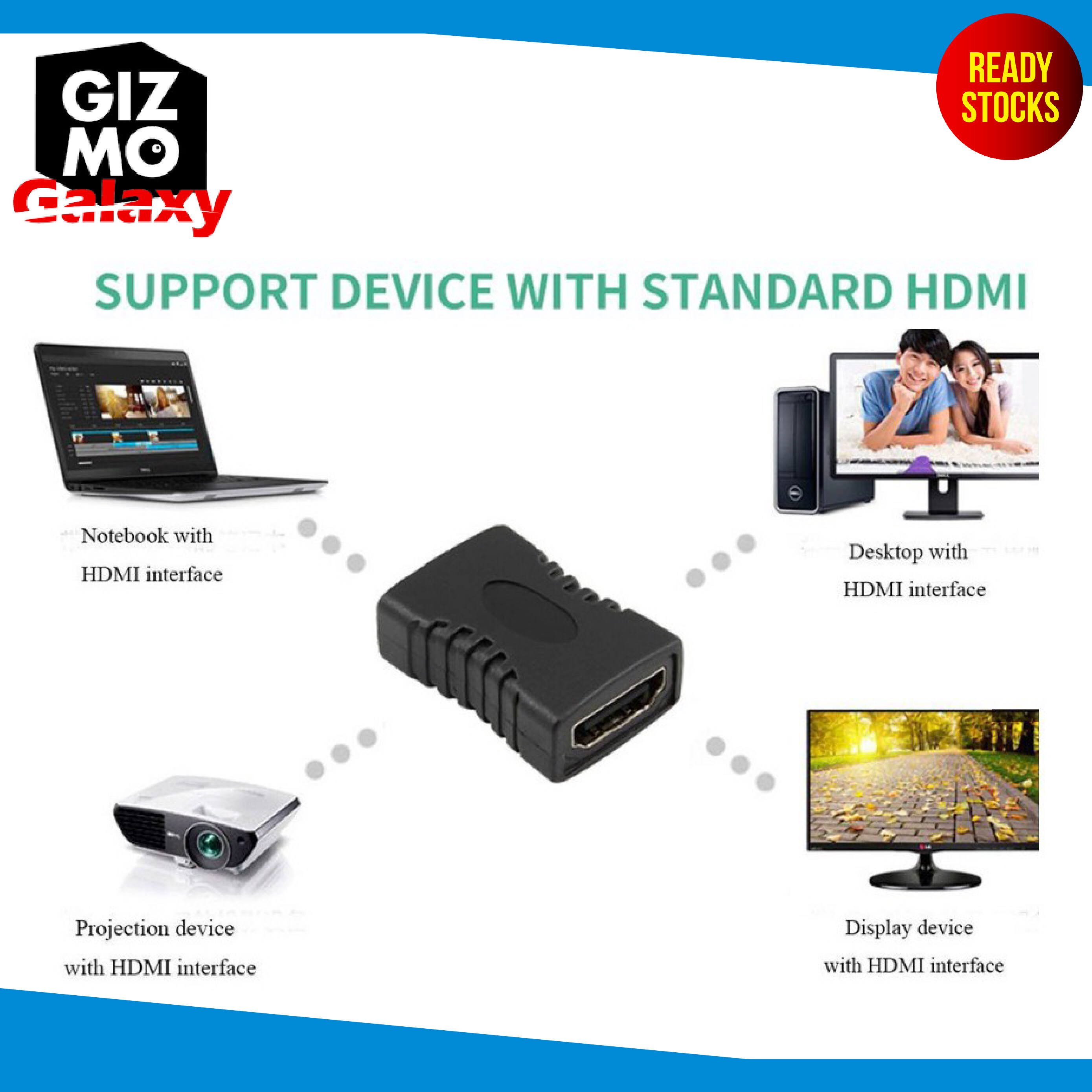 HDMI Straight Extender Joint Connector Female to Female Converter ...