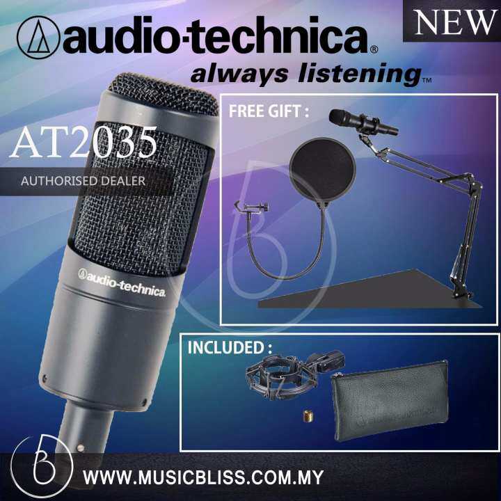 Audio-Technica AT2035 Cardioid Condenser Microphone with Pop Filter ...