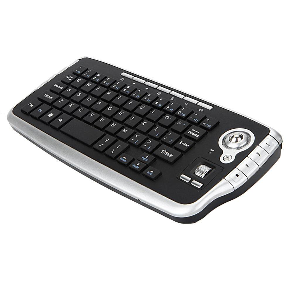 E30 2.4GHz Wireless Keyboard with Trackball Mouse Scroll Wheel Remote ...