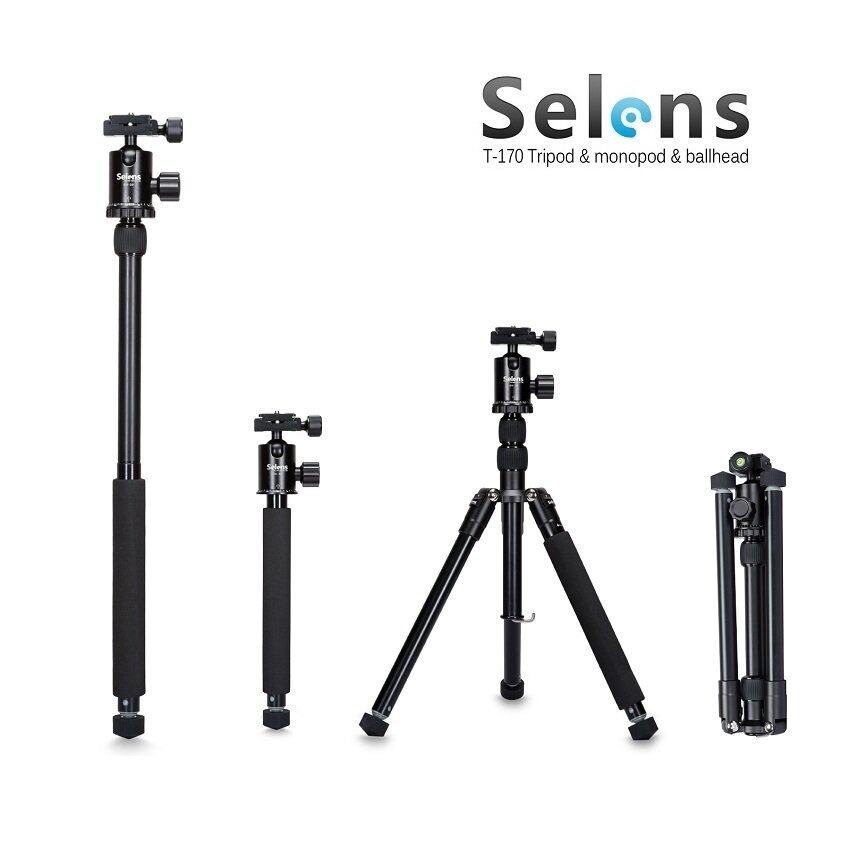 NiceTrade Selens Black 62" T-170 Tripod & Monopod with Ball Head for ...