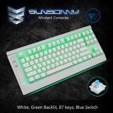 Sunsonny K1 Mechanical keyboard (White base + 87 keys + Green Backlit ...