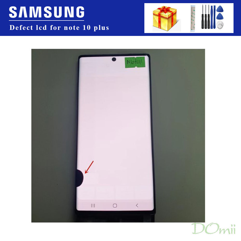 หน้าจอดั้งเดิมของ Samsung Note 10 Plus จุดสีดำหน้าจอ LCD แบบสัมผัสเหมาะ ...