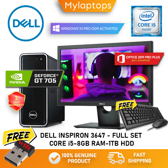 DELL INSPIRON 3647 - FULL SET [ CORE I5 / 8GB RAM / 1TB HDD ] NVIDIA GT ...