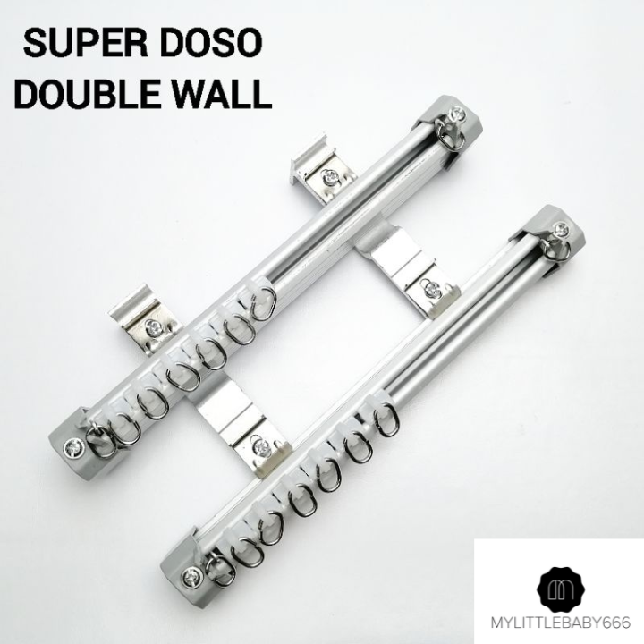 SUPER DOSO DOUBLE CURTAIN RAIL BESI LANGSIR (STANDARD SIZE)9.0 FT - 24. ...