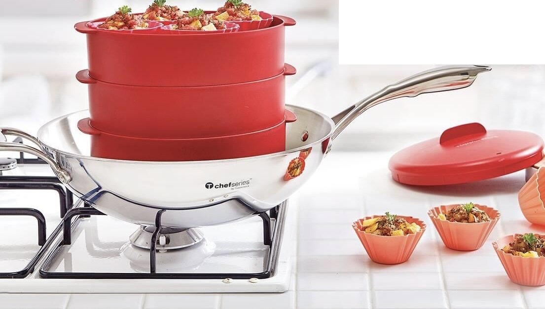 Tupperware Steam It 3 Layer Cooker Steamer Non Stick Container ...