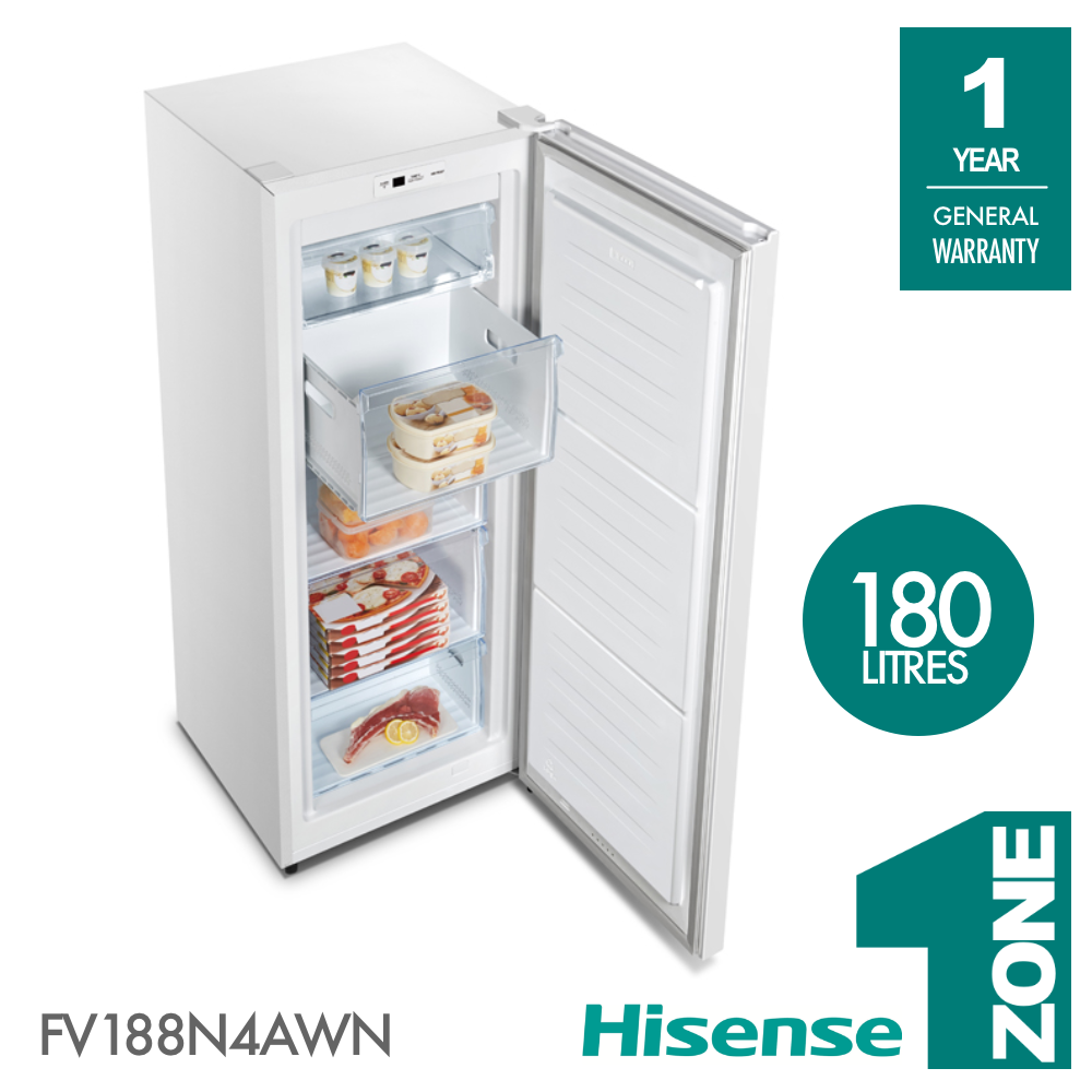 Hisense 180L Upright Freezer - Model: FV188N4AWN | Lazada