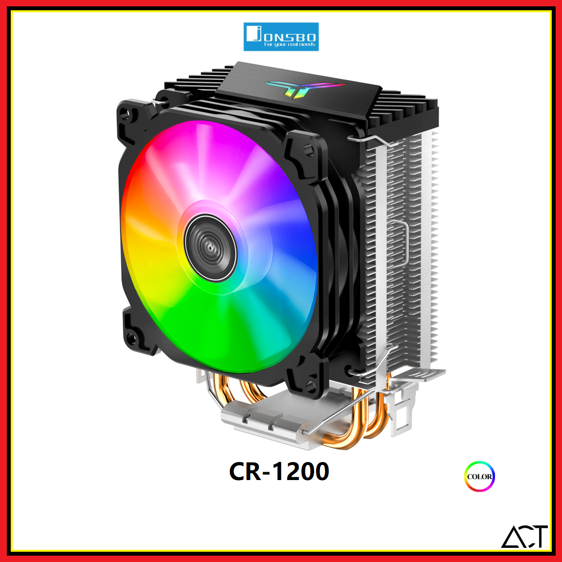 Jonsbo CR1200 2 Heat Pipe 9CM Fan Air Cooler Tower CPU RGB 3Pin Cooling ...