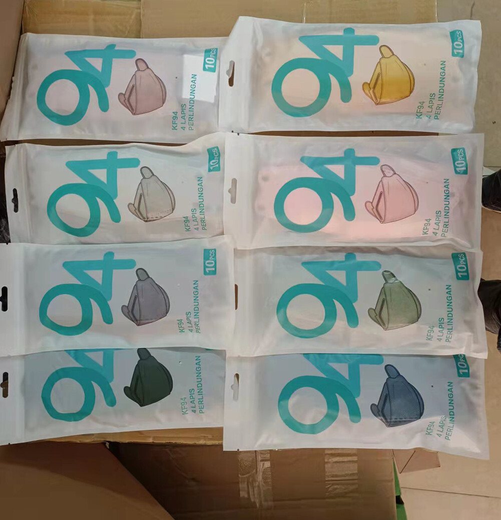 Queenki [คลังสินค้าพร้อม] 10Pcs Kf 94Kids 3D 4 Layer Morandi Face Masks ...