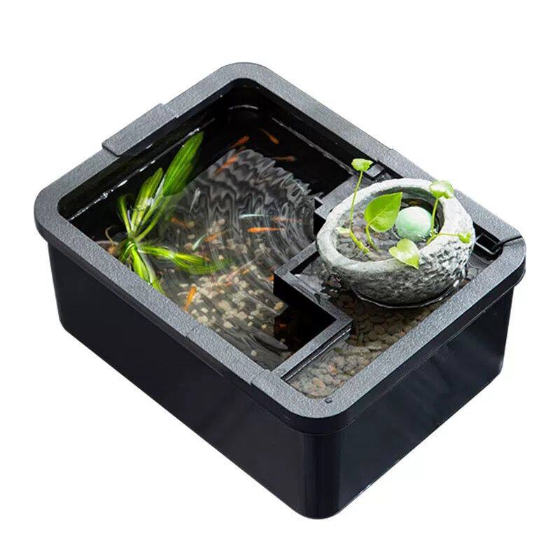 Fish tank desktop landscape ancient method of fish farming ecological ...