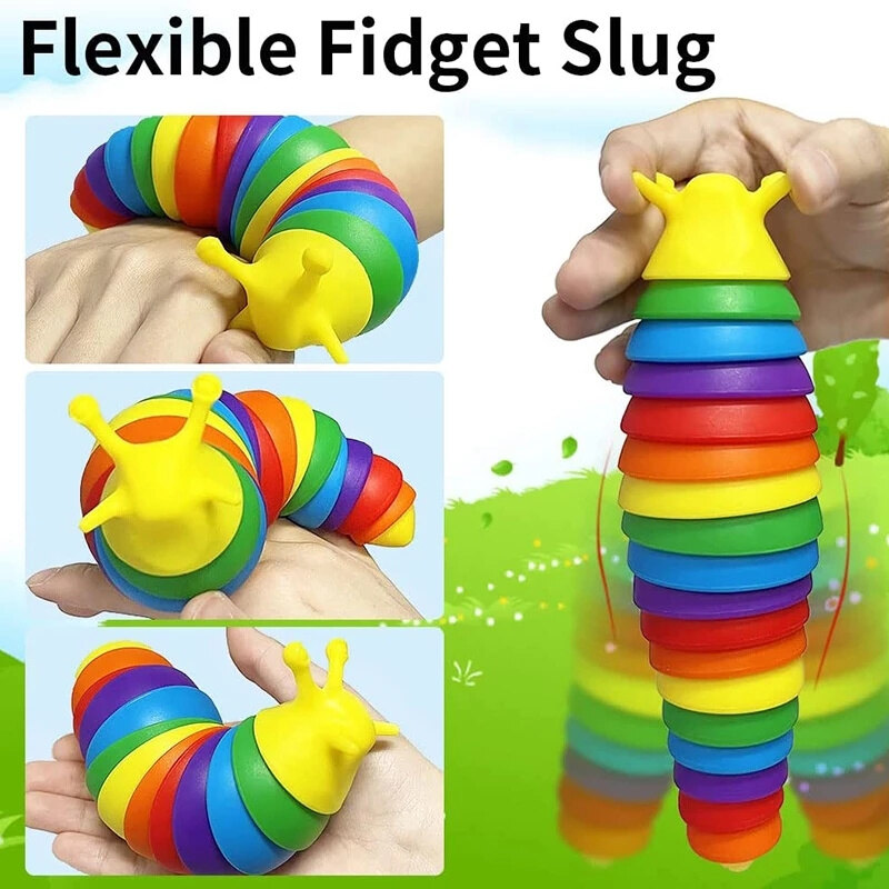 2022 3D Slug Fidget Toy New Fidget Toy Slug Articulated Flexible Relief ...
