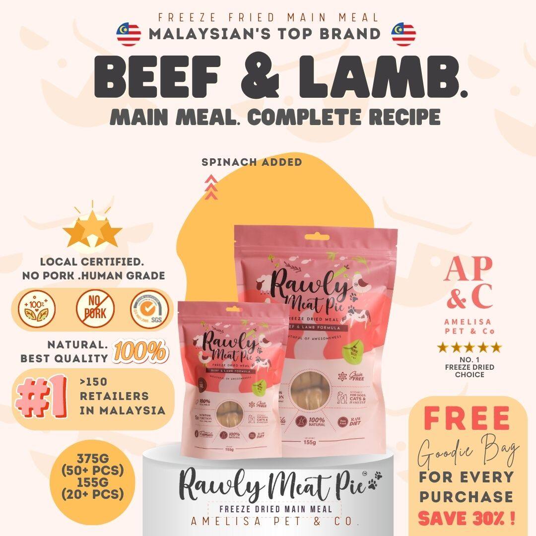 Rawly Meat Pie Premium Freeze Dried Pet Food /Main Meal / Raw Meat Dog ...