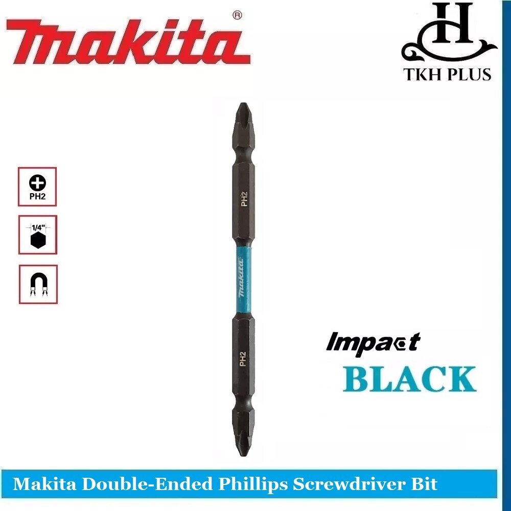 Makita PH2 x 110mm Impact Black Double-Ended Phillips Magnetic ...