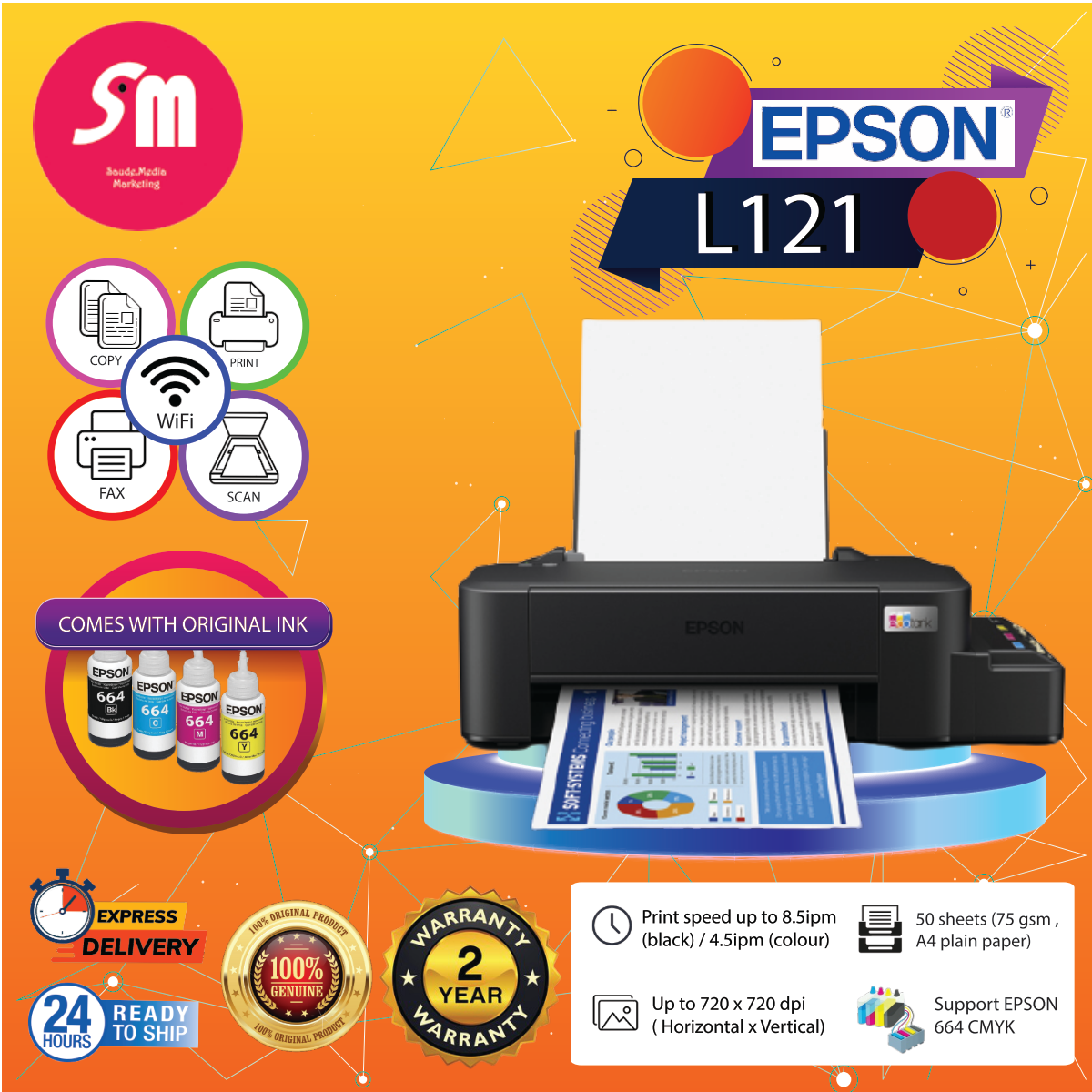 Epson EcoTank L121 A4 Ink Tank Color Printer with Original Ink | Lazada