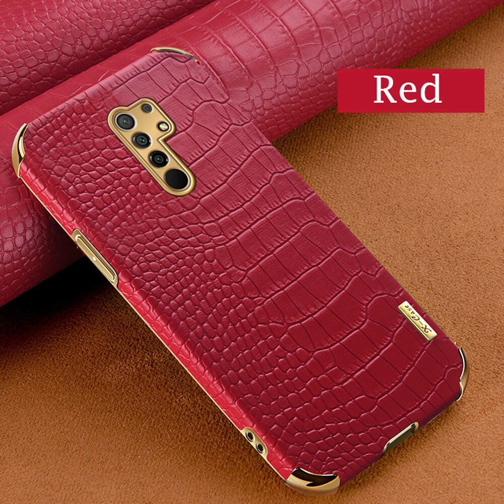 For Xiaomi Redmi 9 Phone Case Crocodile Leather Texture Electroplated ...