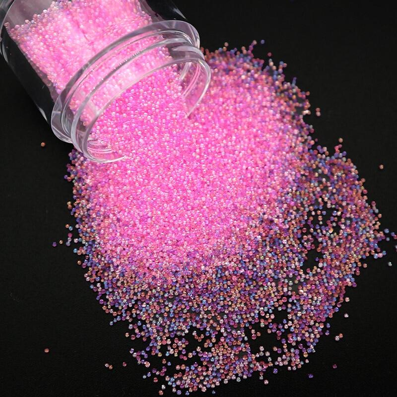 คริสตัล Tiny ลูกแก้ว Rhinestones สำหรับงานตกแต่งเล็บมือ Microbead ...